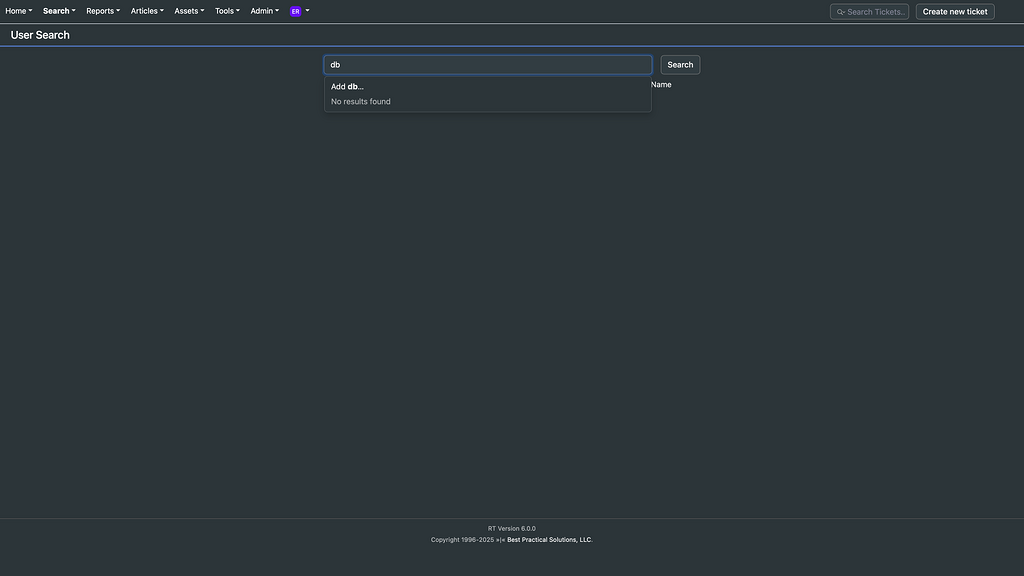 Users Search acting weird after upgrading to 6.0.0 - RT Users - Request Tracker Community Forum